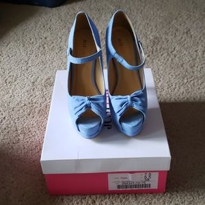 JustFab | Shoes | Periwinkle High Heels With Button Closure | Poshmark